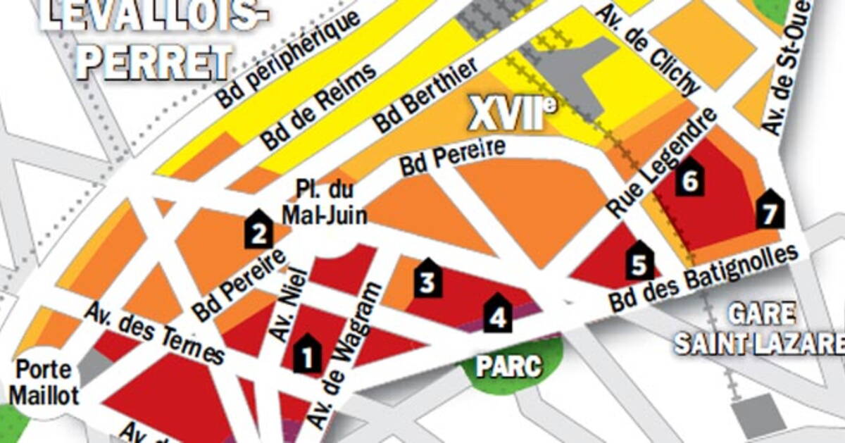Immobilier à Paris : la carte des prix du 17e arrondissement - Capital.fr